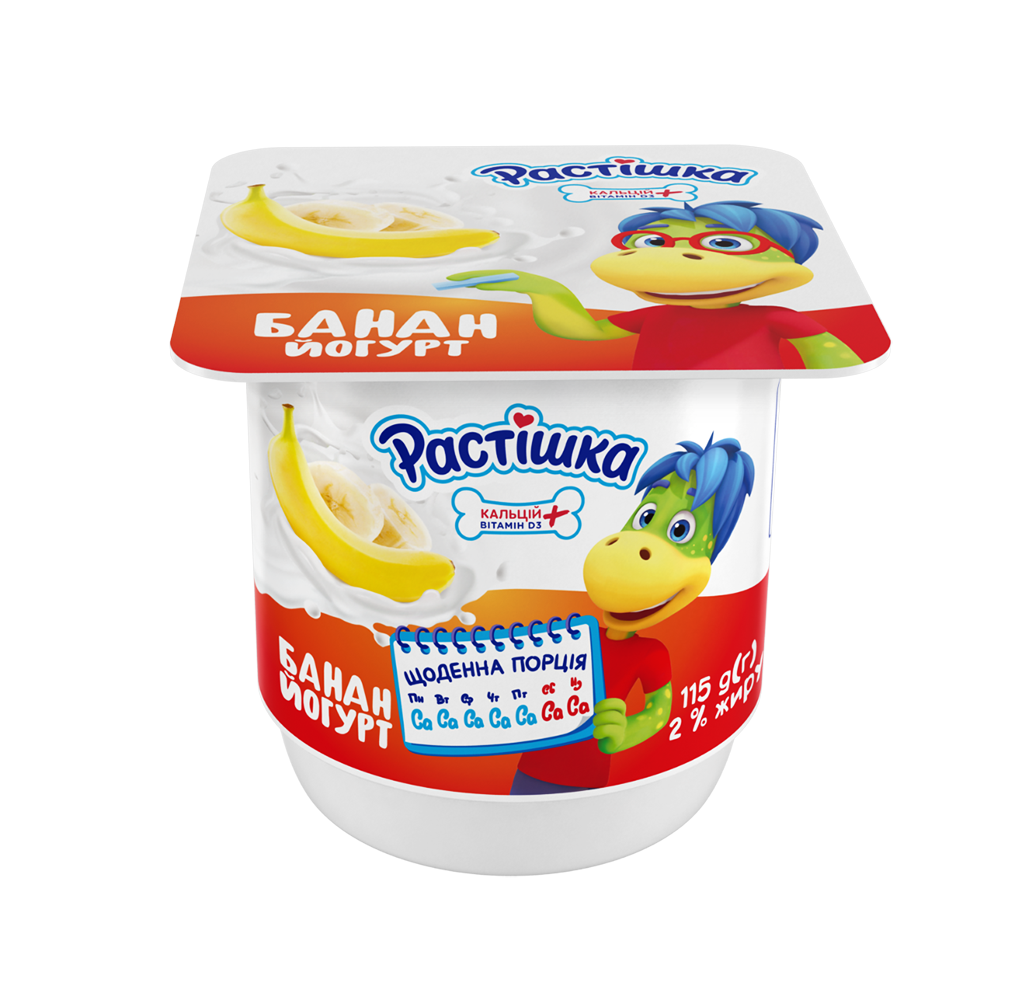 Купить Йогурт Растишка 2% стакан 115г., Банан DANON в магазине HappyPen.